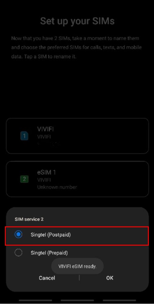 Setting up eSIM on device – VIVIFI