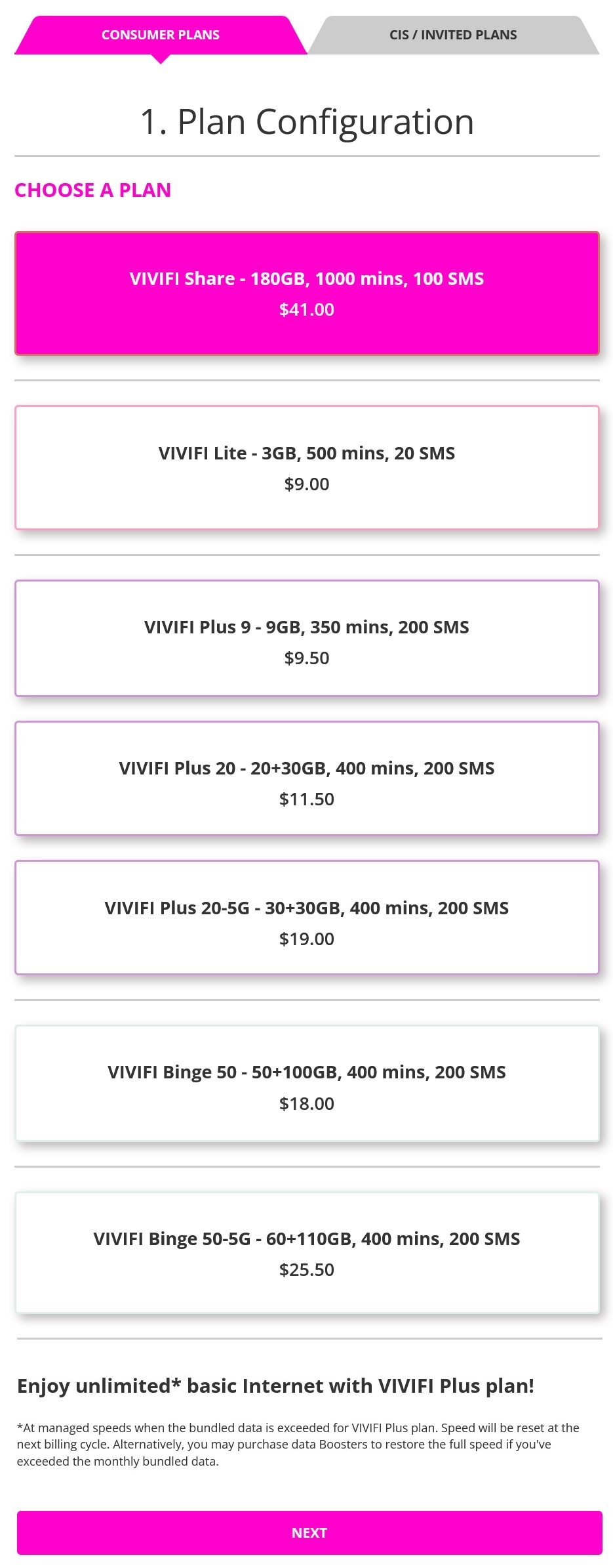Guide to purchase VIVIFI Share Plan (New Line/Port In) – VIVIFI